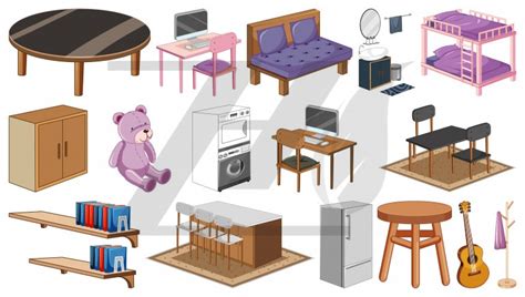 دانلود وکتور ست عناصر دکور داخلی خانه دانلود رایگان فایل لایه باز