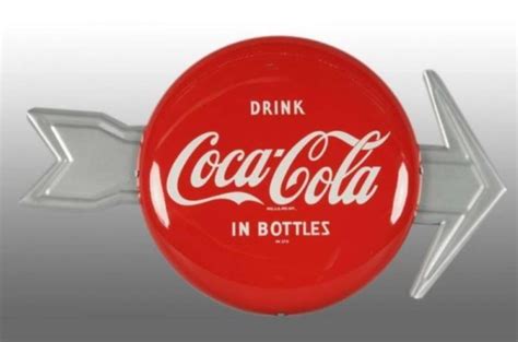 1950s Coca Cola Small Tin Button And Arrow Value And Price Guide