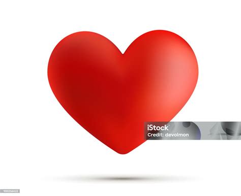 벡터 3d 심장 흰색 절연입니다 발렌타인 데 이의 날 심장입니다 아름 다운 마음 그림 하트 모양에 대한 스톡 벡터 아트 및 기타 이미지 하트 모양 3차원 형태 불타는