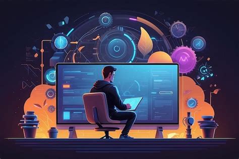 Premium Ai Image Software Tester Concept Illustration