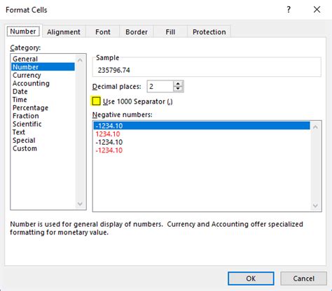 Excel How To Set Default Number Format To Include Thousand Separator