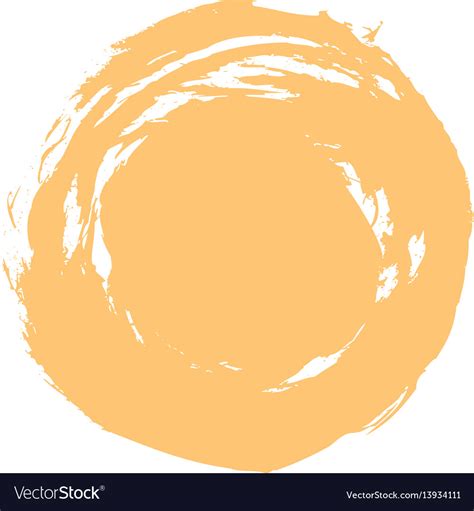 Yellow Brush Stroke Circle Shape Royalty Free Vector Image