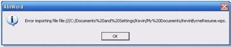 Abiword Error Importing File Techyv