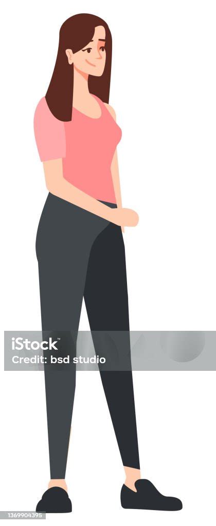 홈 캐주얼 의상 세미 플랫 Rgb 컬러 벡터 일러스트를 착용 2차 도형에 대한 스톡 벡터 아트 및 기타 이미지 2차 도형 T 셔츠 가정 생활 Istock