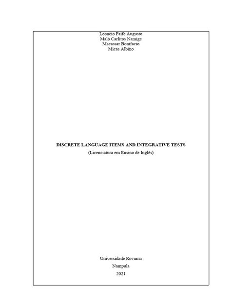 Discrete Language Items Pdf Vocabulary Learning
