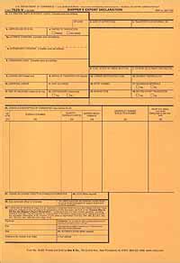 New Shippers Export Declaration Form