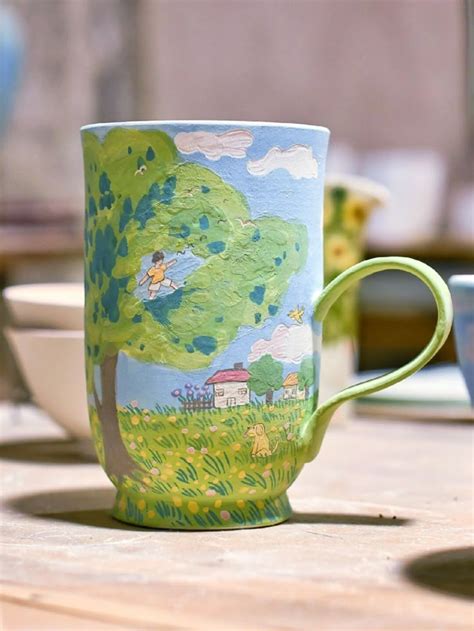 Handmade Pottery Mugs Nghệ Thuật Sứ Viết Chữ Họa Sĩ