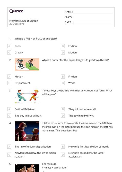 50 Newtons Third Law Worksheets On Quizizz Free And Printable