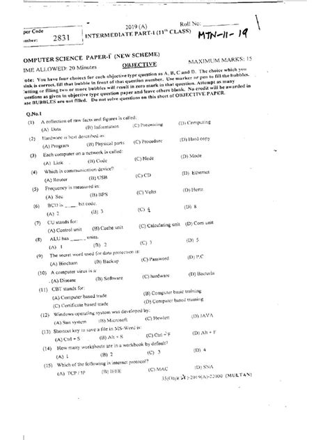 Computer Sicence 11 Mtn 19 Pdf