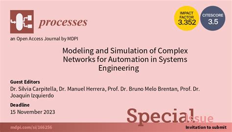 Special Issue Modeling And Simulation Of Complex Networks For Automation In Systems Engineering