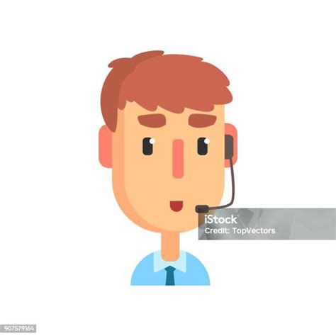 남자 콜 센터 요원 헤드폰 만화 벡터 일러스트 레이 션과 온라인 고객 지원 서비스 도우미 남자에 대한 스톡 벡터 아트 및 기타 이미지 남자 독일 만화 Istock