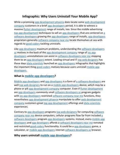 PPT Infographic Why Users Uninstall Your Mobile App PowerPoint Presentation ID