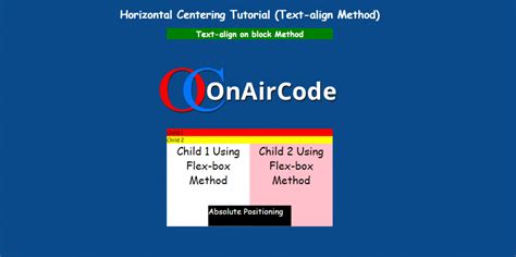 How To Horizontally Align Center A Div Using Css Onaircode