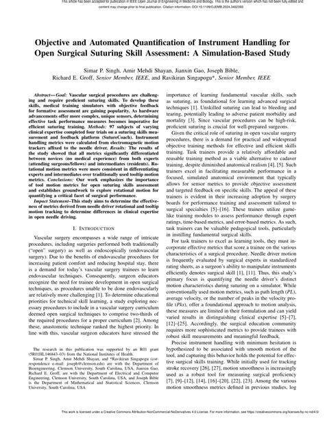 Pdf Objective And Automated Quantification Of Instrument Handling For Open Surgical Suturing