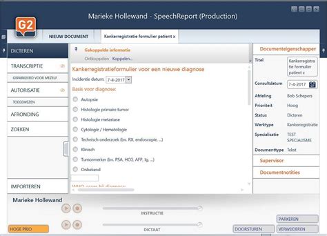 G2 Speech Structured Reporting Eenvoudig Templates Vullen Met Spraak