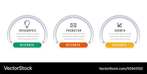 Modern Three Step Infographic Workflow Diagram Vector Image