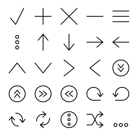 Set Of Interface Icons Set Of Interface Collection In Black Color For