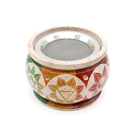 Multicolor 7 Chakras Soapstone Charcoal Burner 3 X 35 Designs By