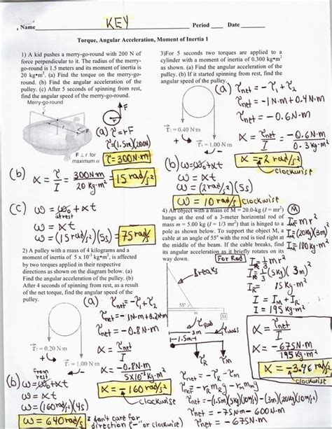 Key Torque Angular Acceleration Moment Of Inertia 1 Physics And Ap