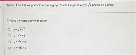 Solved Which Of The Following Functions Has A Graph That Is