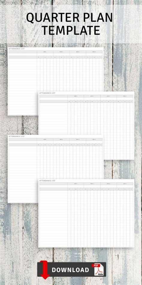 Quarter Plan Template Project Planning Template How To Plan Planner