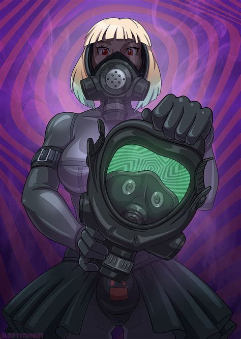 Rule 34 Blonde Hair Female Female Only Fully Clothed Gas Mask Gloves