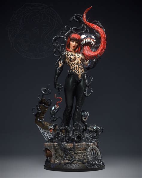 Mary Jane With Venom Symbiote Stl File Standard And Nsfw Versions Printable D Model Etsy