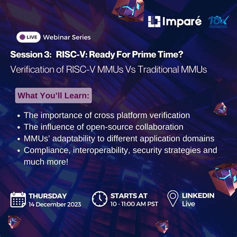 Imparé On Linkedin Live Riscv Webinar Verificationexcellence