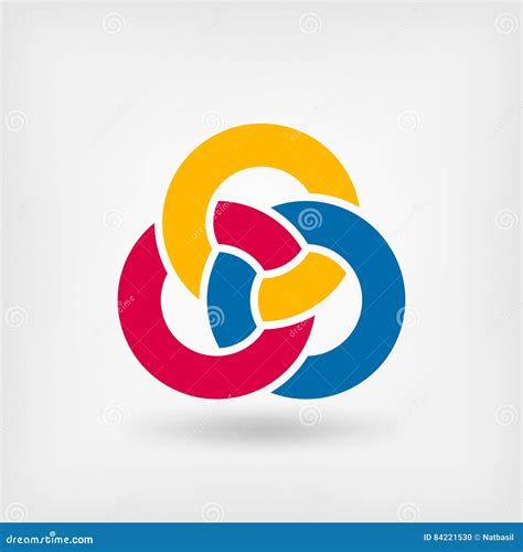 Abstract Symbol Three Interlocking Rings Stock Vector Illustration Of