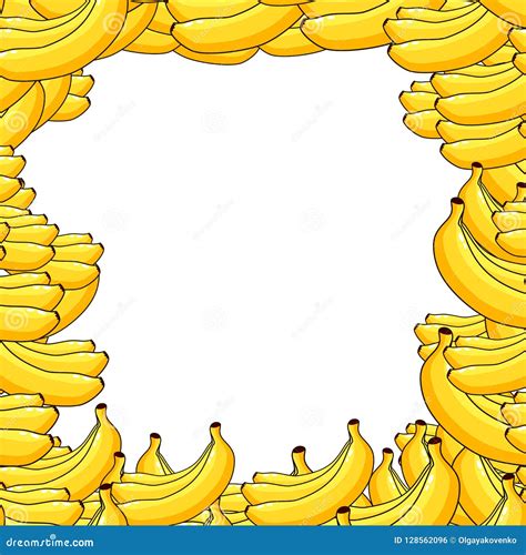 Fruit Frame Pattern Bananas Vector Illustration Stock Vector Illustration Of Bananas