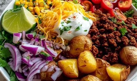 Loaded Potato Taco Bowl Recipe Crispy Hearty And High Protein 30 Minutes