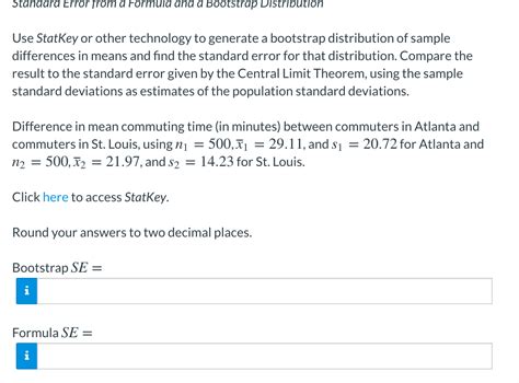 Solved Standard Error From A Formula And A Bootstrap