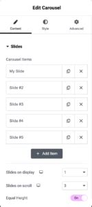 Carousel Widget Elementor