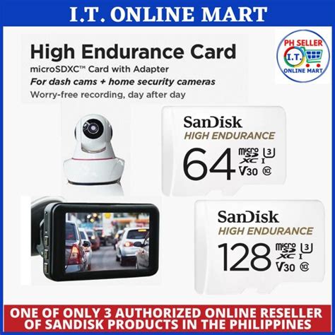 ☃ Sandisk 32gb 64gb 128gb High Endurance Micro Sd Card For Dashcam Cctv Loop Recording With Sd
