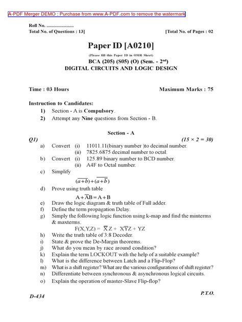 digital circuits and logic design pdf digital electronics