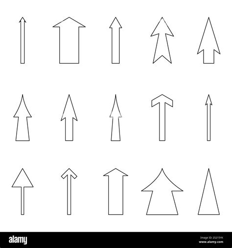 Vertical Arrow Designs Geometric Upward Pointers Simple Vector