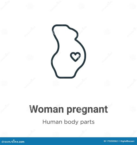Woman Pregnant Outline Vector Icon Thin Line Black Woman Pregnant Icon Flat Vector Simple