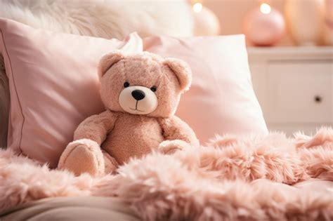 Premium Photo Soft Plush Pajamas And Fluffy Pillows On Bed Background