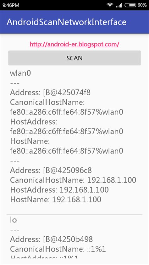 Android Er Android Example To List Networkinterface