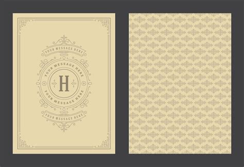 Premium Vector Vintage Ornament Greeting Card Calligraphic Ornate Swirls And Vignettes Frame