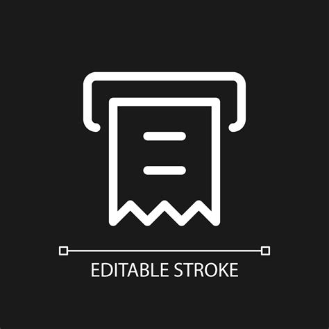 Receipt Printer Pixel Perfect White Linear Ui Icon For Dark Theme Automated Teller Machine