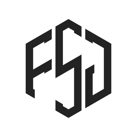 Fsj Logo Design Initial Letter Fsj Monogram Logo Using Hexagon Shape Premium Vector