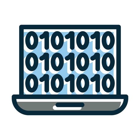 Binary Code Vector Thick Line Filled Dark Colors 34067134 Vector Art At