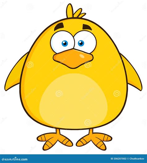 Cute Yellow Chick Cartoon Character Stock Vector Illustration Of