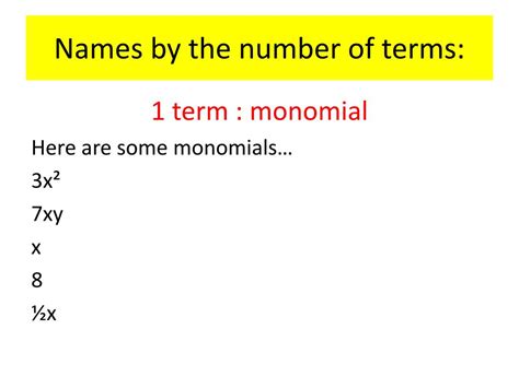 Ppt Naming Polynomials Powerpoint Presentation Free Download Id
