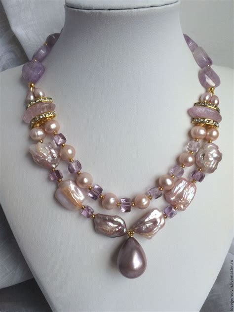 Жемчужное колье ЗИМНИЙ РАССВЕТ в интернет магазине на Ярмарке Мастеров Запорожье доставка по