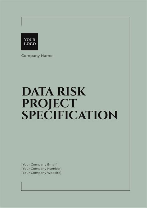 Free Data Risk Project Specification Template To Edit Online
