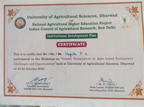 Participated In The Workshop On Gender Perspectives In Agro Based