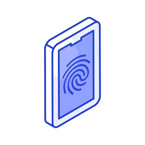 Premium Vector Biometric Security Fingerprint Lock Isometric Vector Design