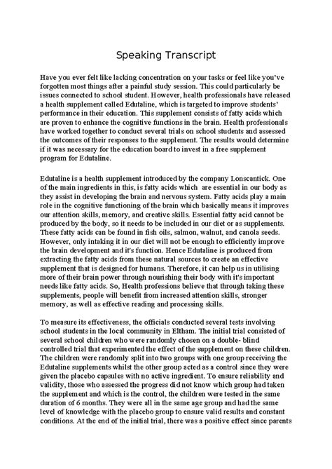 Assessment Task 2 Speaking Transcript Speaking Transcript Have You Ever Felt Like Lacking